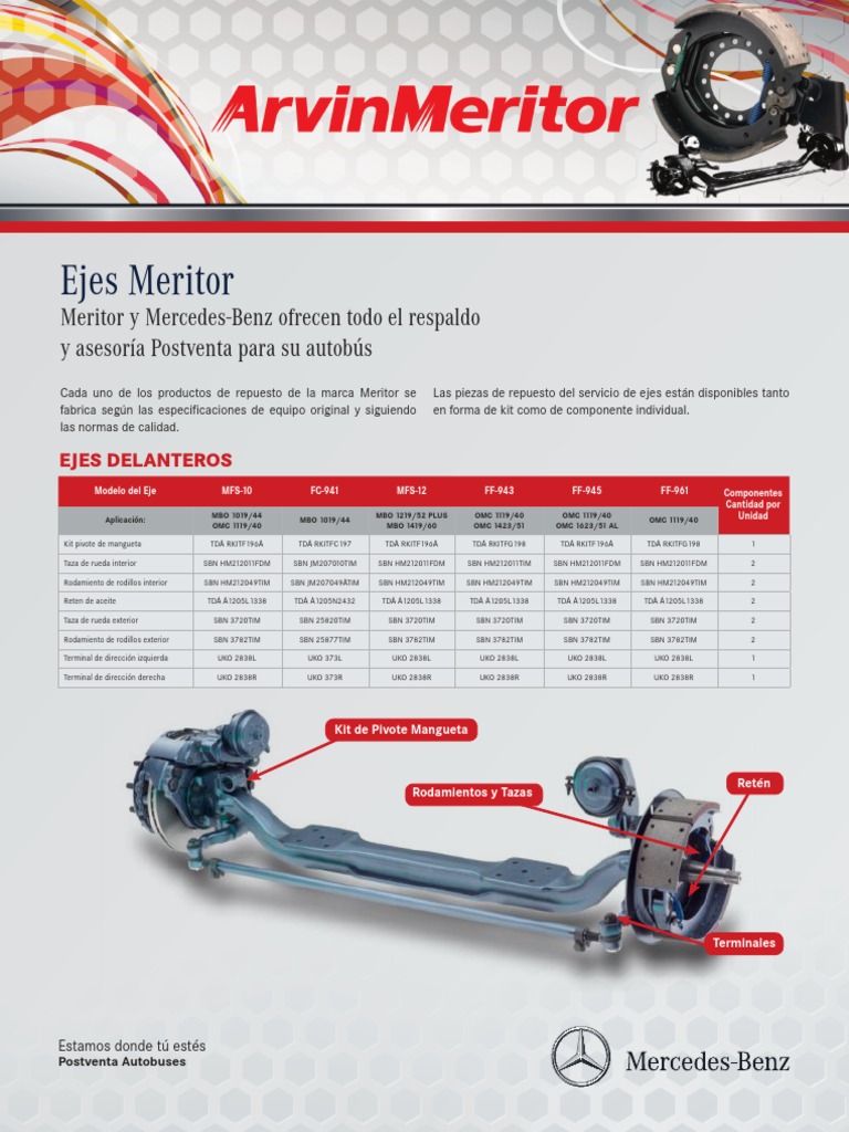 Ejes Meritor1 PDF | Engranaje | Eje