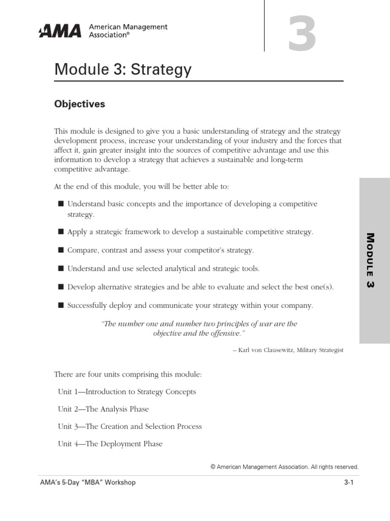 Module 3: Strategy: Objectives | PDF | Military Strategy | Strategic ...