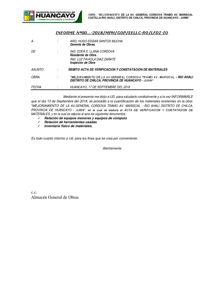 INFORME Remito Acta | PDF INFORME Remito Acta | PDF