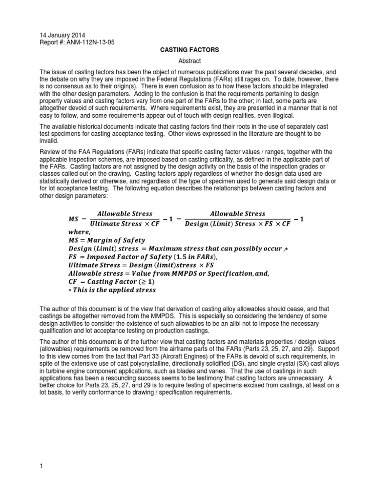 Casting Factors | PDF | Strength Of Materials | Specification ...