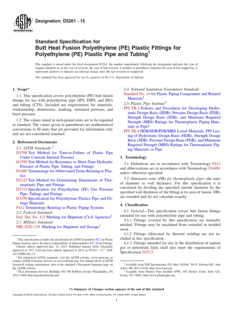 Astm D3261-15 PDF | PDF
