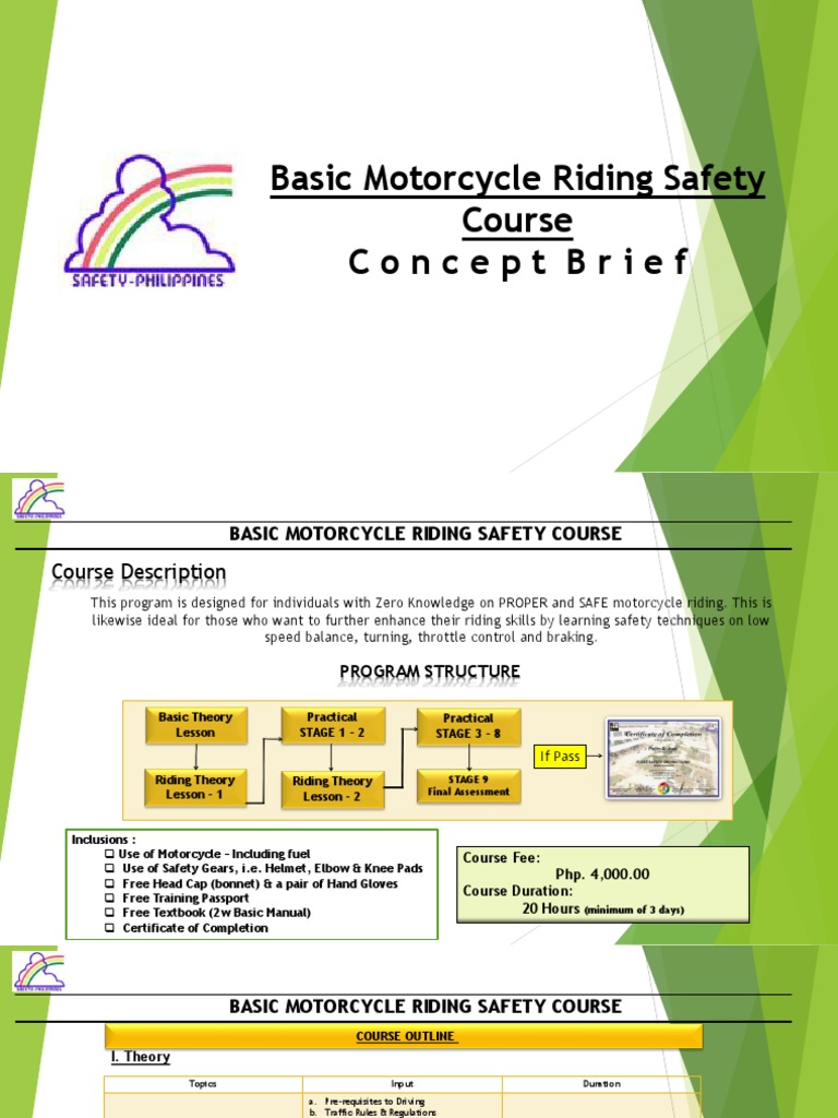 Basic Motorcycle Riding Safety Course 2019 | PDF | Motorcycle | Traffic