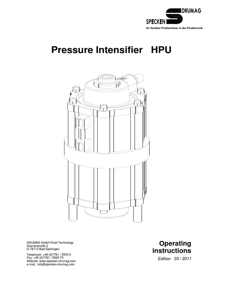 HPU - Pressure Intensifier | PDF | Valve | Cylinder (Engine)
