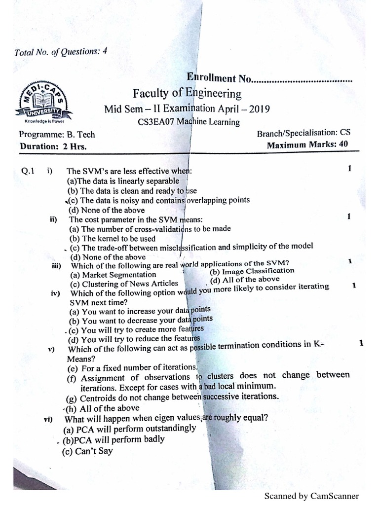 Sample Question Papers On NLP, ML and Python | PDF