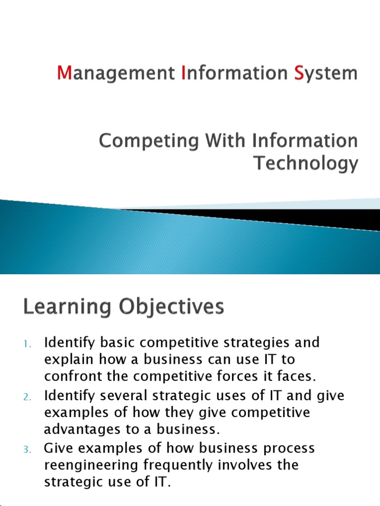 IT Strategies for Competitive Advantage | PDF | Strategic Management ...