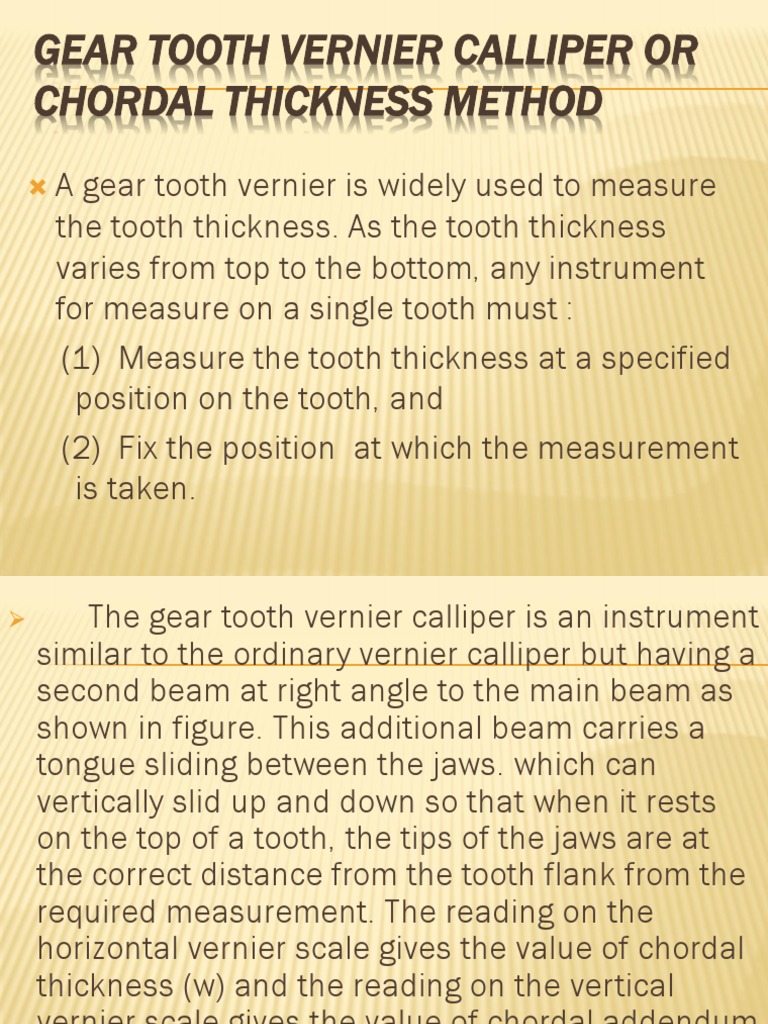 Gear Tooth Measurement | PDF