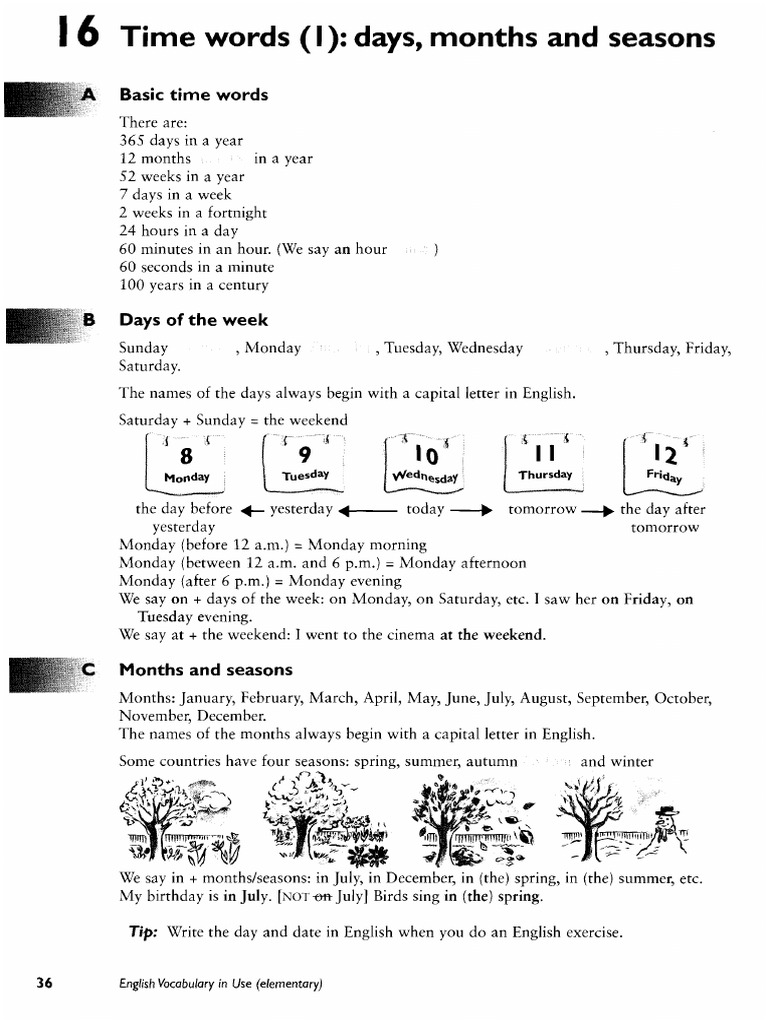 Time Vocabulary | PDF