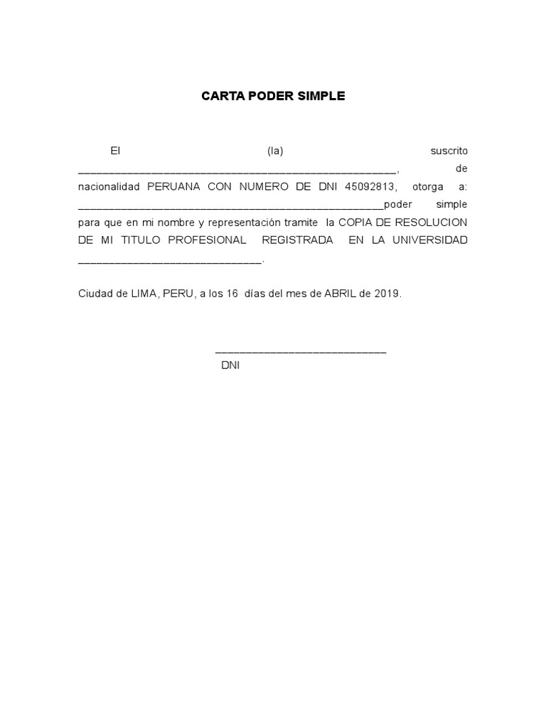 Carta Poder | PDF | Perú