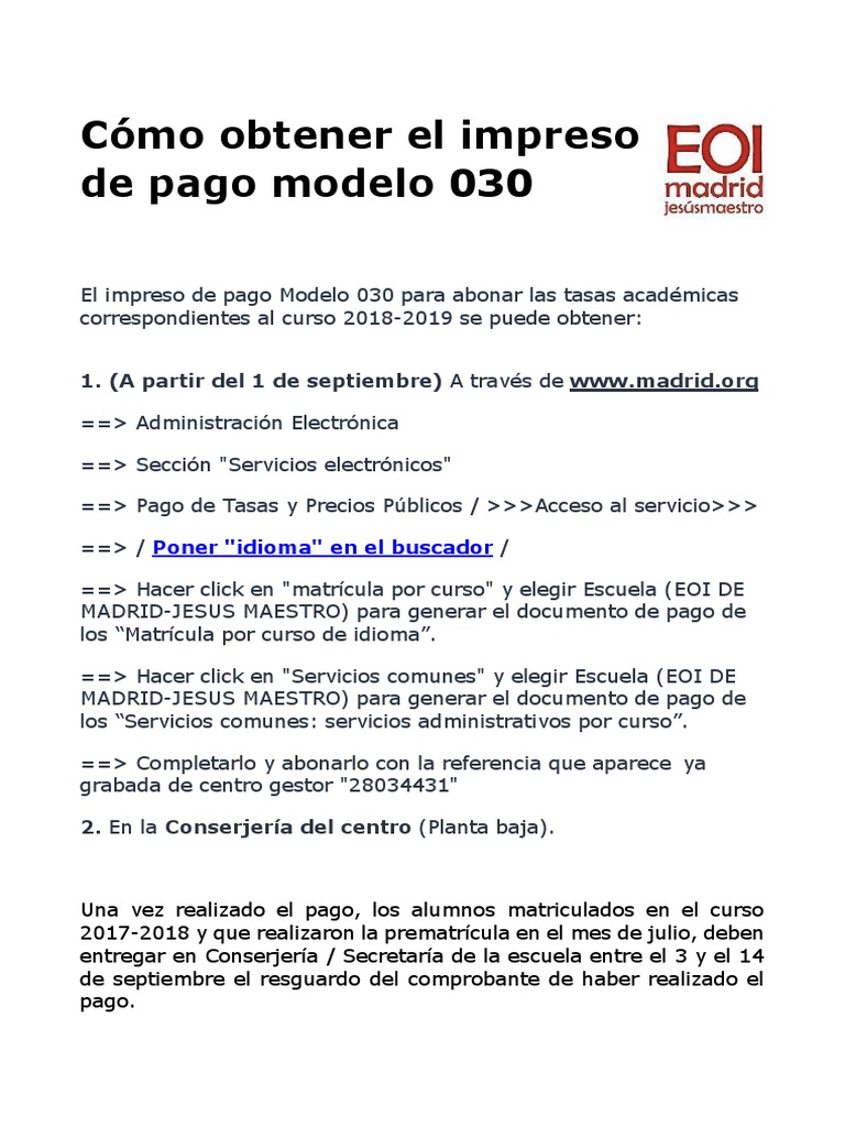 Cómo Obtener Modelo 030.matrícula 02 PDF | PDF