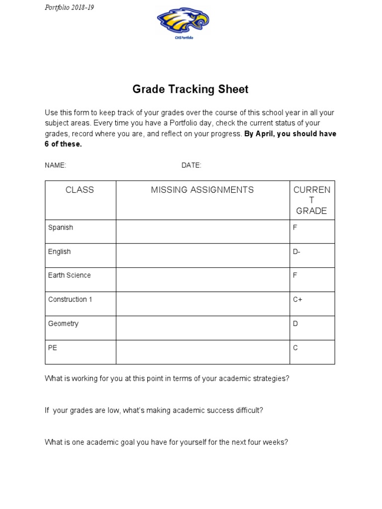5th Tracking Sheet | PDF