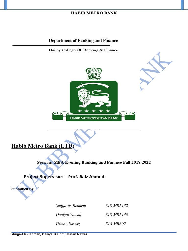 Overview of Habib Metro Bank | PDF | Deposit Account | Banks
