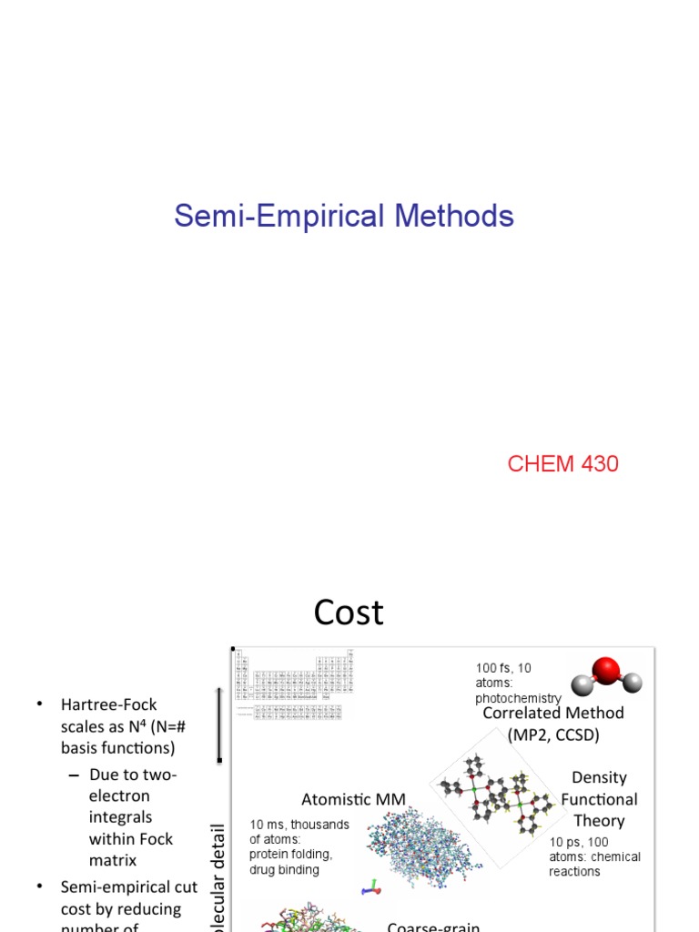 Semi-Empirical Methods: CHEM 430 | PDF | Computational Chemistry | Ab ...