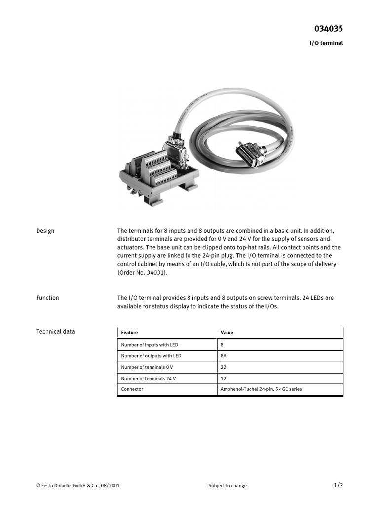 IO Terminal PDF | PDF | Electrical Connector | Manufactured Goods