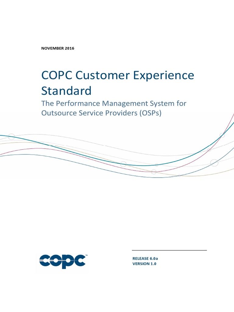 COPC CX Standard For OSPs Rel. 6.0a English PDF | PDF | Customer ...