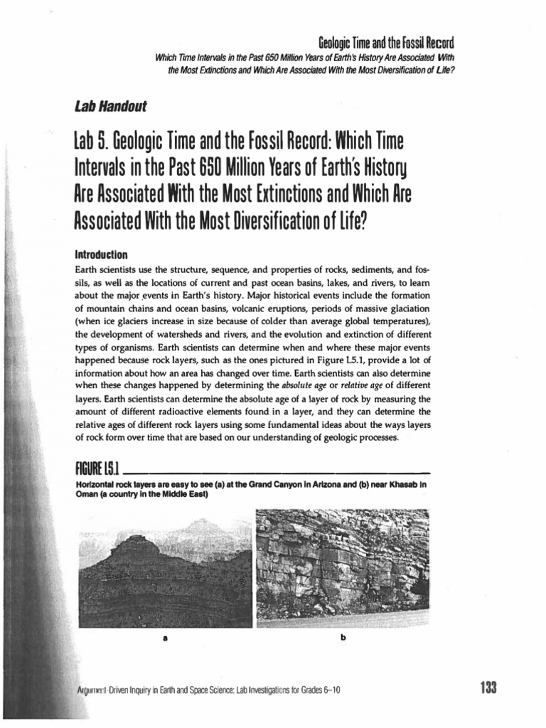 Lab Handout: Geologic Time and The Fossil Record | PDF | Geologic Time ...
