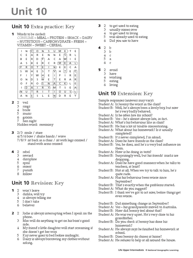 Unit 10: Extra Practice: Key | PDF