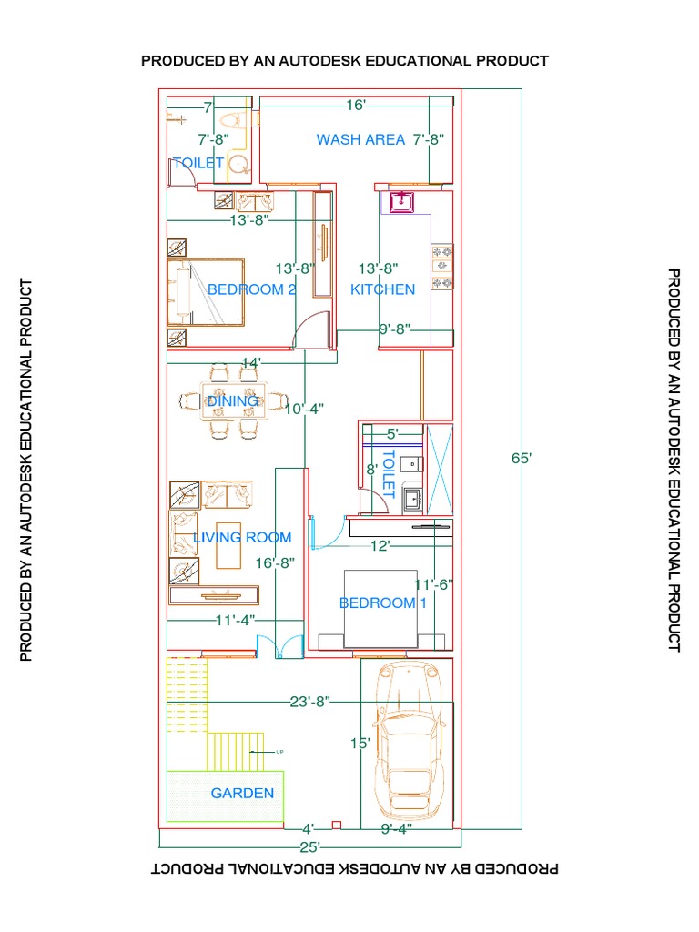 25x65 House Plan Overview | PDF