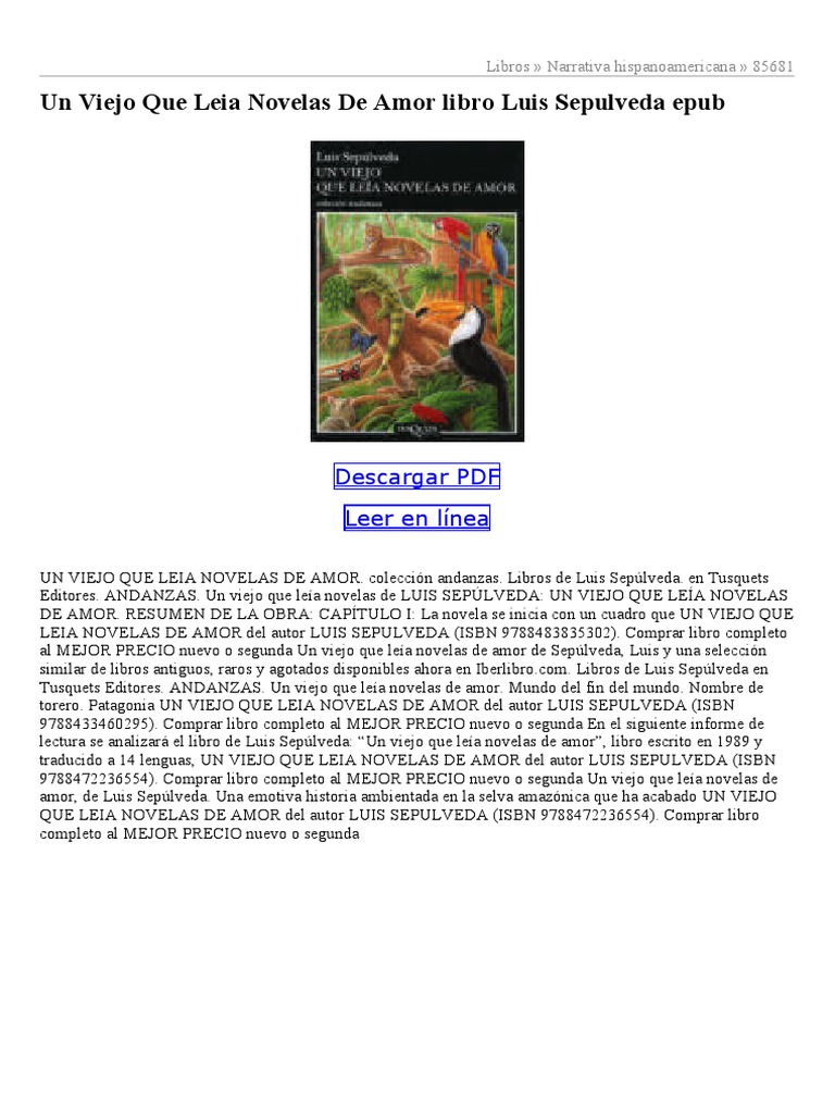 Un Viejo Que Leia Novelas de Amor PDF | PDF | Poesía