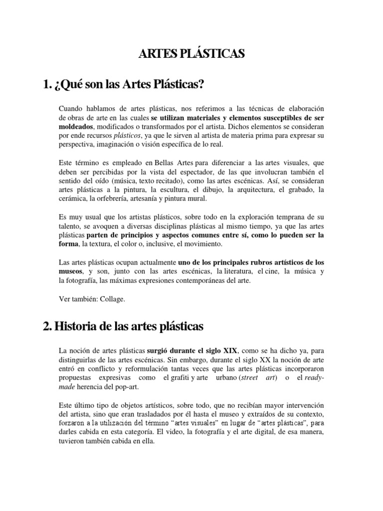 Artes Plásticas | PDF | Artes plásticas | Dibujo