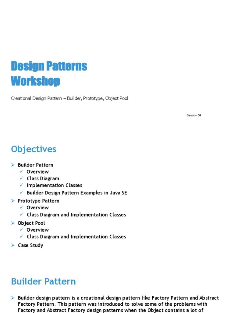 Object Pool Design Pattern Pdf Class Computer Programming 6709