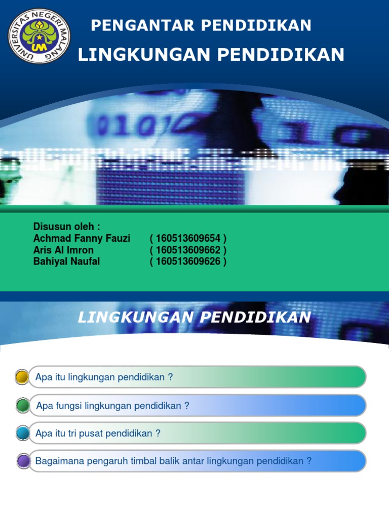 Presentasi LINGKUNGAN PENDIDIKAN | PDF