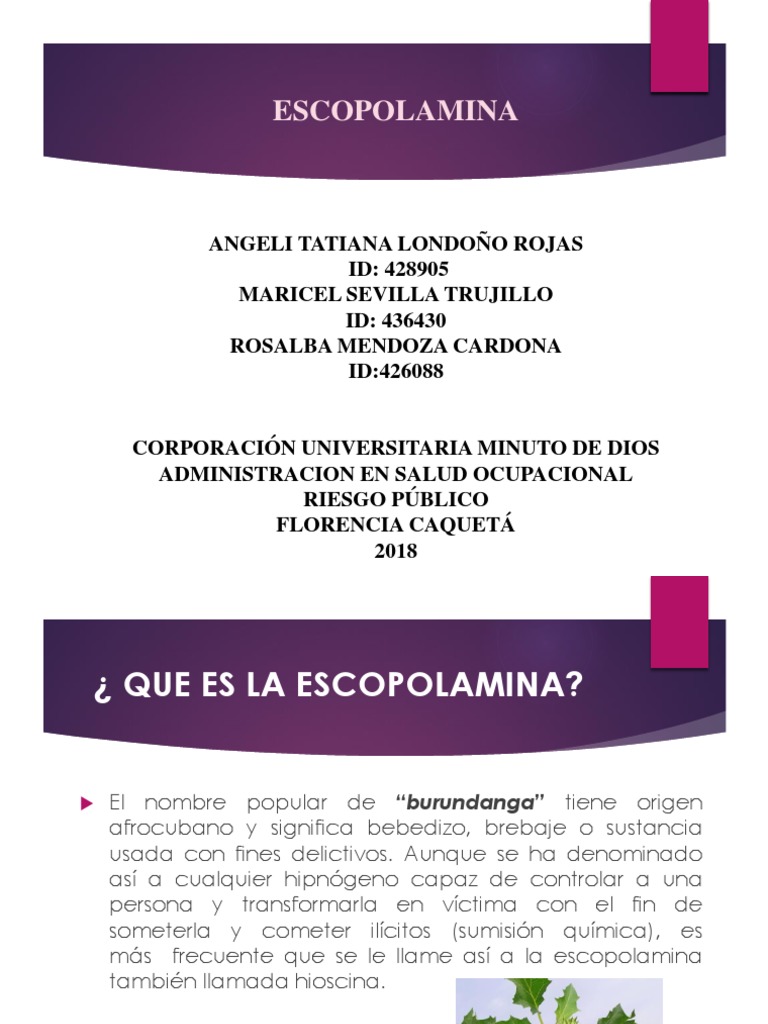 ESCOPOLAMINA | PDF | Especialidades Medicas | Medicina