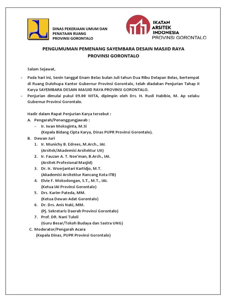 Berita Acara Aanwijzing | PDF
