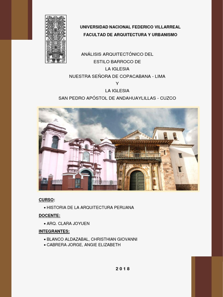 Análisis Arquitectónico Del Estilo Barroco Lima - Cuzco | PDF | Iglesia ...
