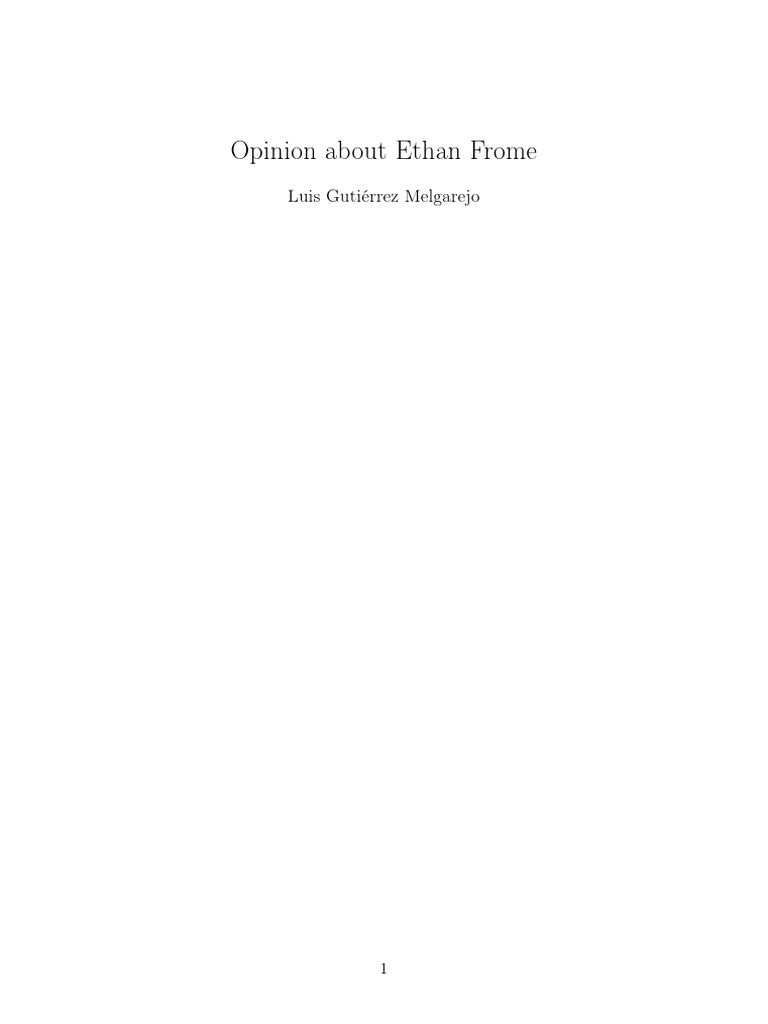 Opinion on Ethan Frome's Themes | PDF | Ethan Frome | Novels