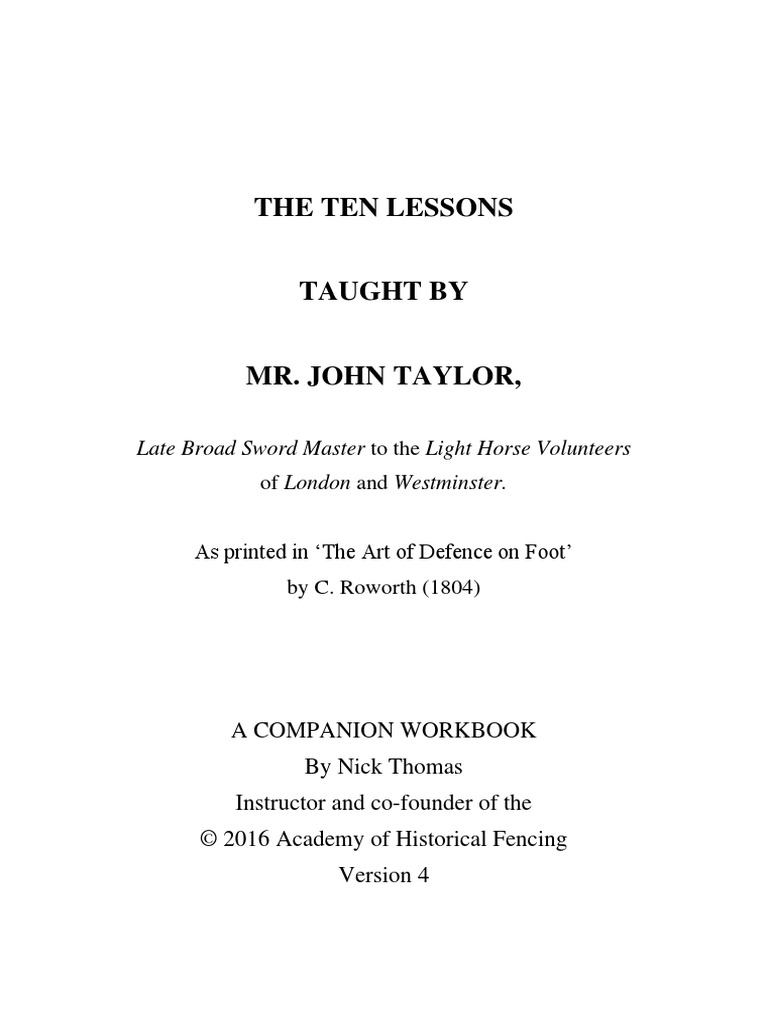 Ten Lessons in Sabre | PDF | Swordsmanship | Infantry