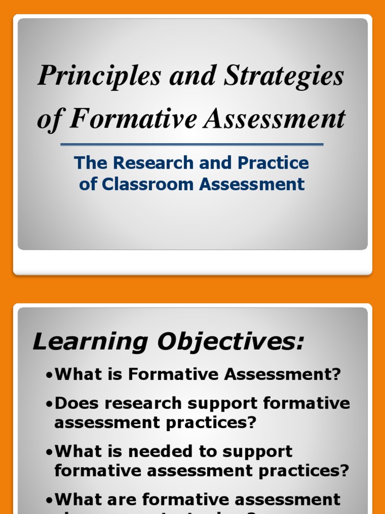 Principles and Strategies of Formative Assessment | PDF | Educational ...