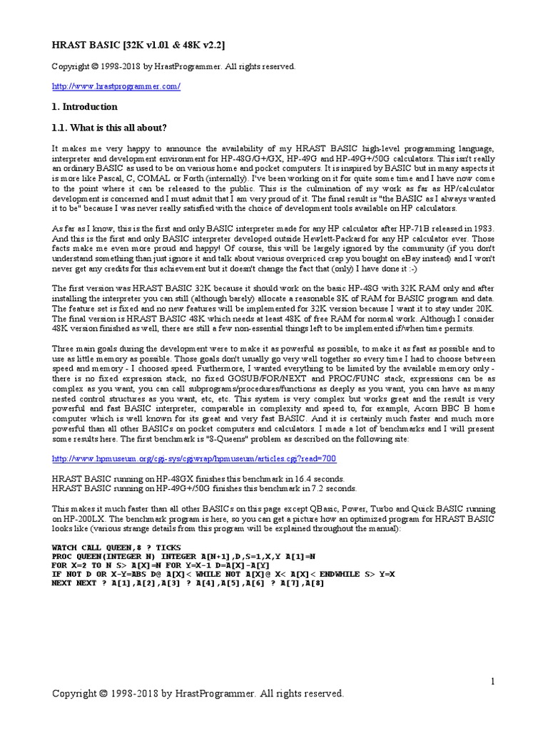 Hrast Basic | PDF | Variable (Computer Science) | Subroutine