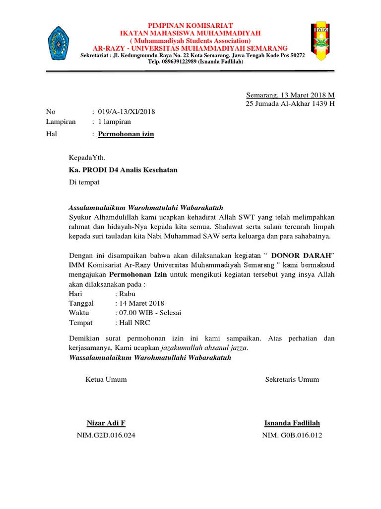 Contoh Surat Dispen IMM | PDF