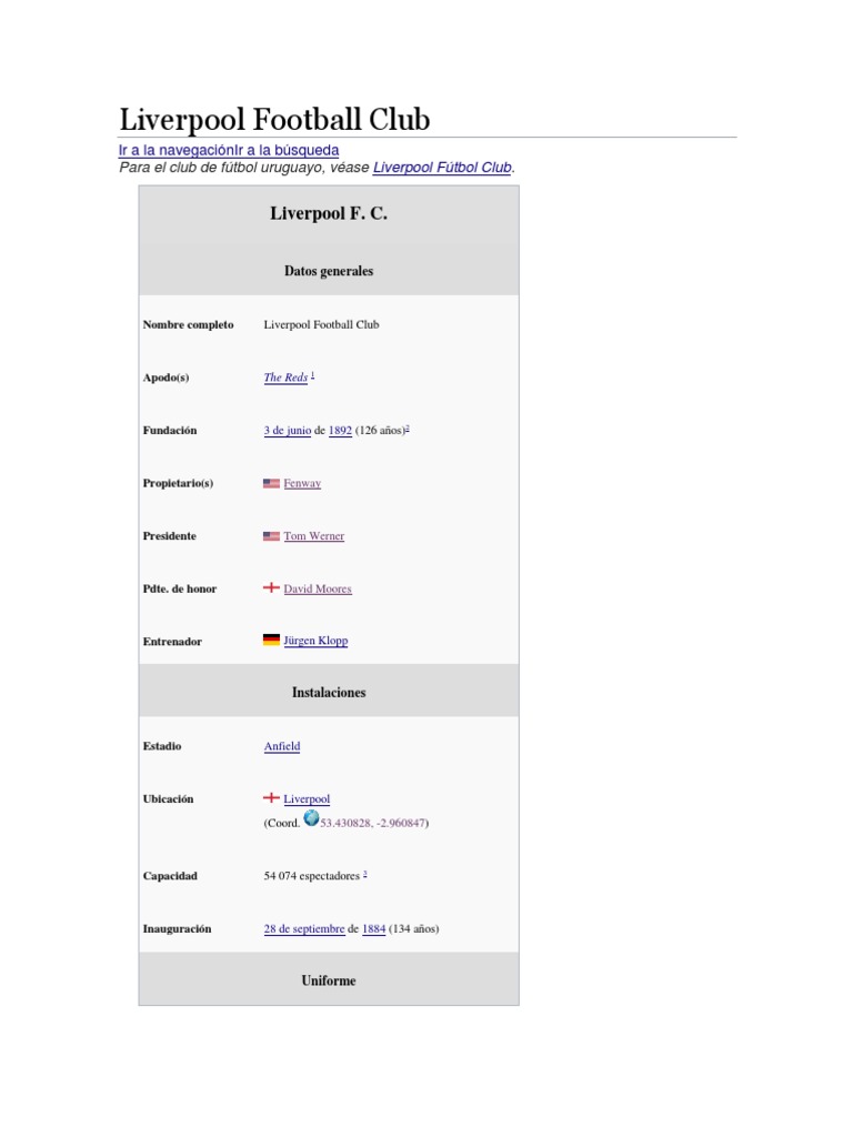 Liverpool Football Club | PDF | Liverpool FC | Liga Premier