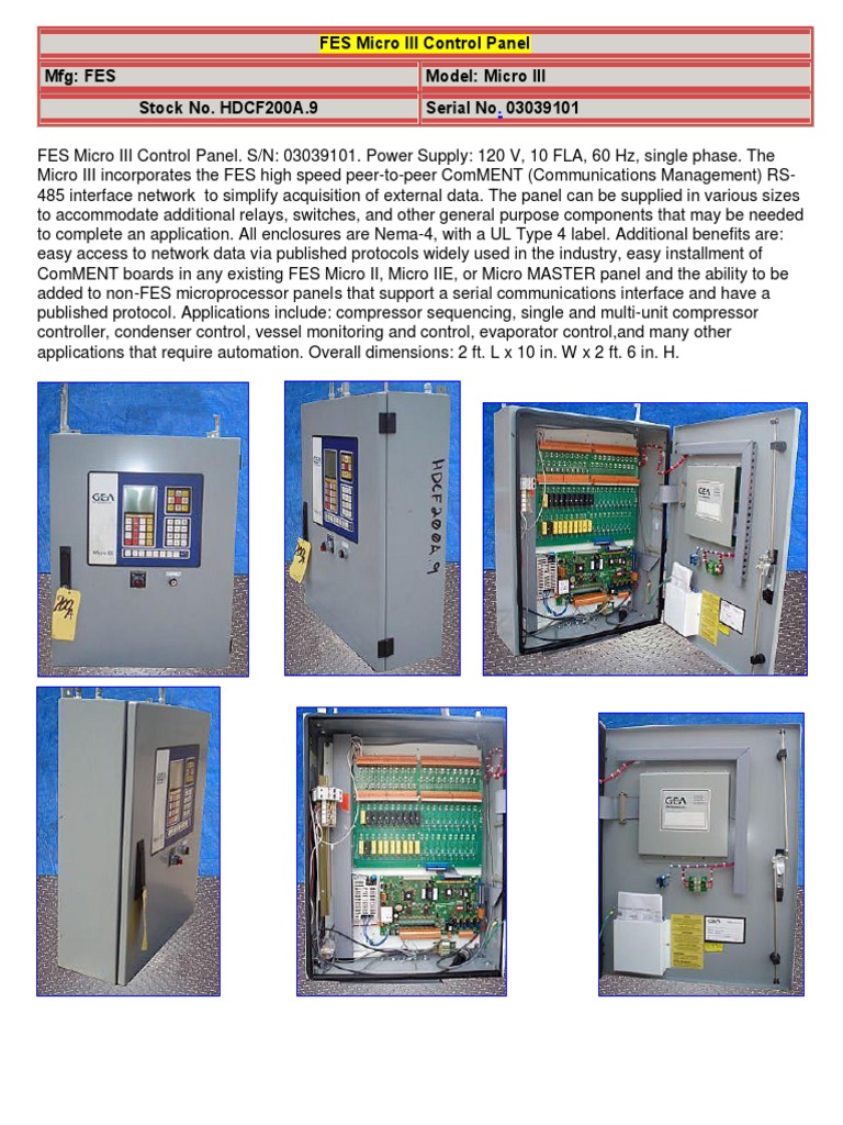 FES Micro III Control Panel Overview | PDF | Home & Garden | Computers