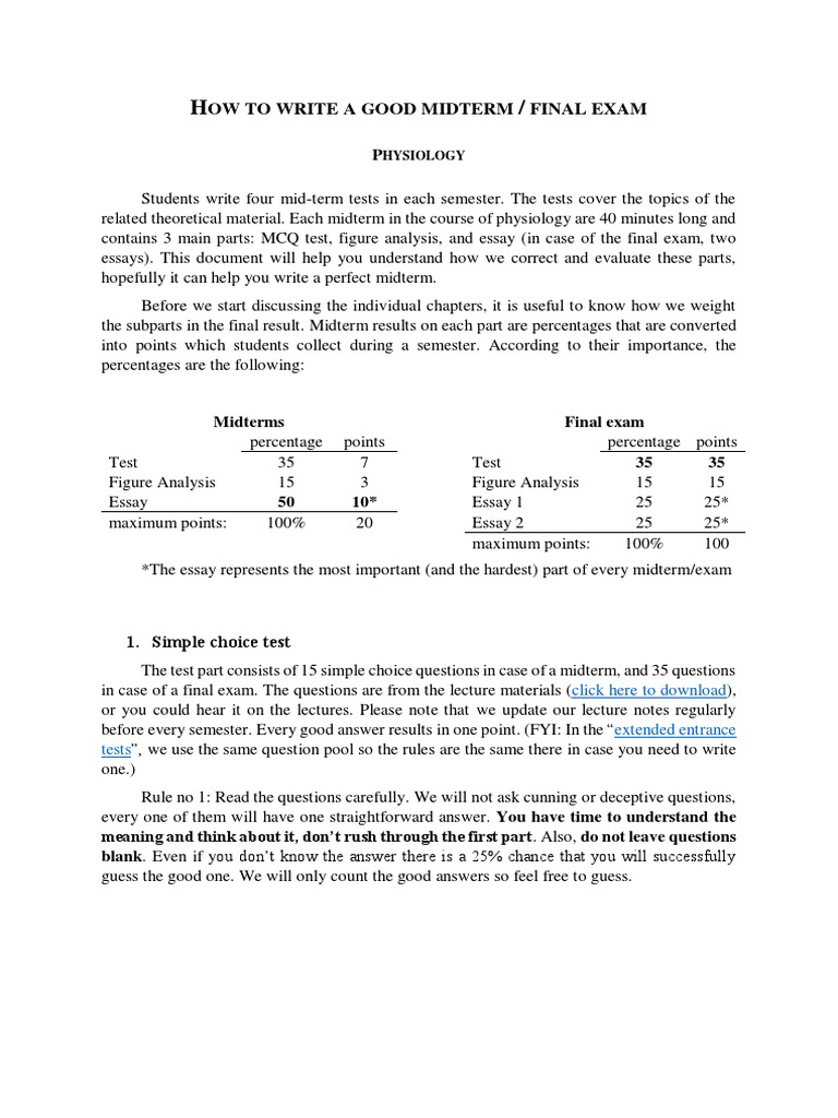 How To Write A Good Midterm PDF | PDF | Question | Test (Assessment)