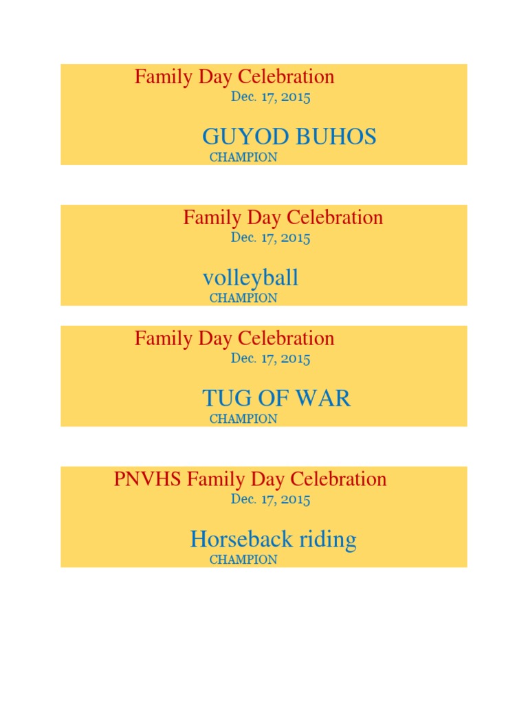 Family Day Celebration | PDF | Cooking, Food & Wine | Home & Garden