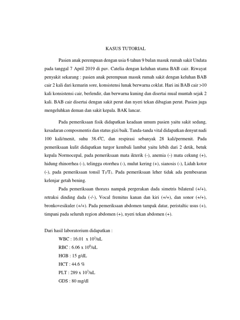 Kasus Tutorial Diare Dr. Amsyar Wana | PDF