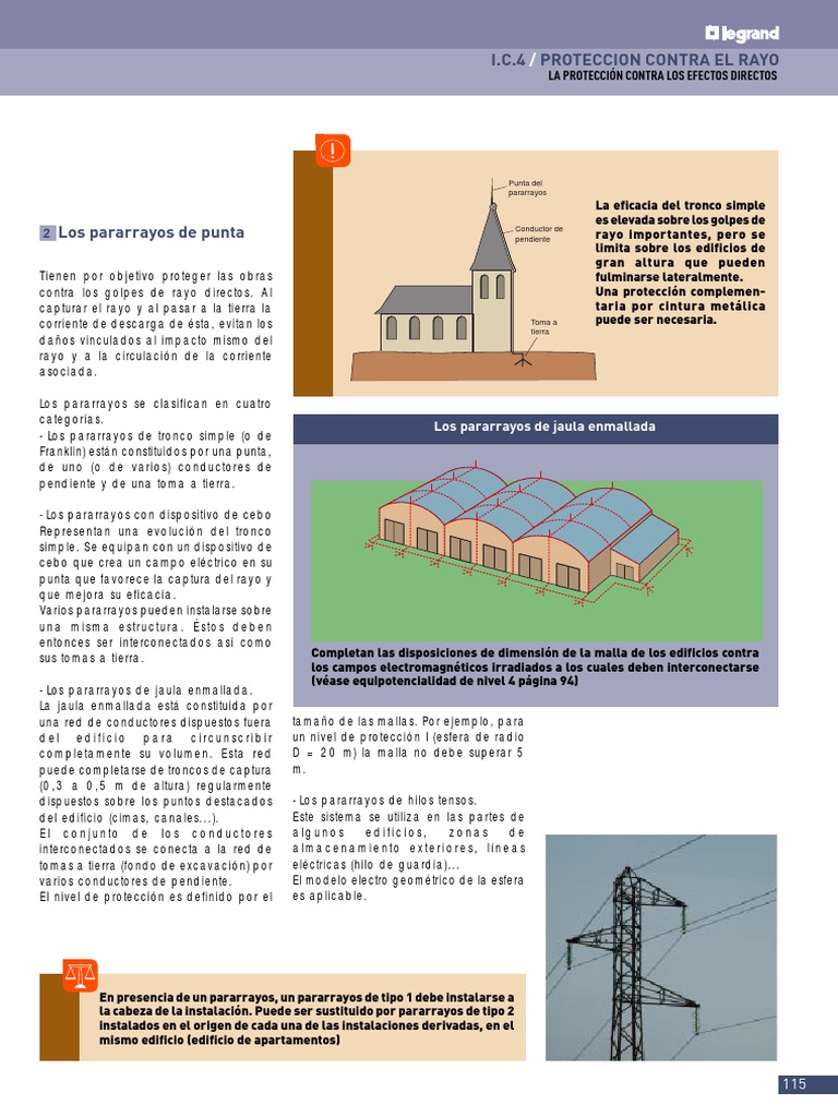 Tipos de Pararrayos y Protección Eficaz | PDF | Física | Ingenieria ...