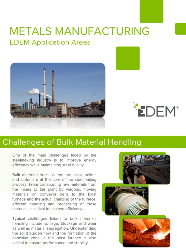 Metals Manufacturing: EDEM Application Areas | PDF | Blast Furnace ...