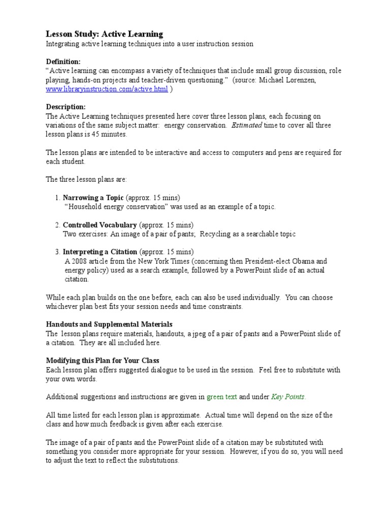 Al Lesson Plans | PDF | Citation | Lesson Plan