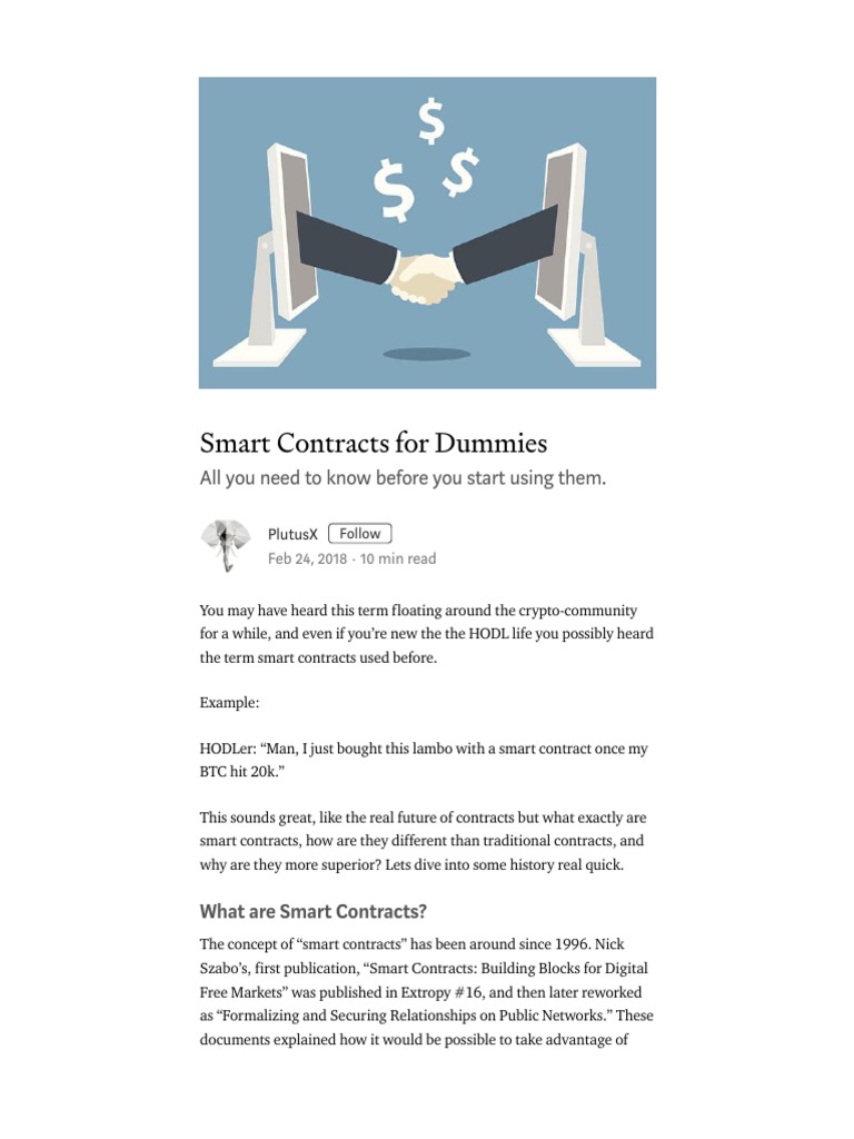 Smart Contracts For Dummies - PlutusX - Medium | PDF | Areas Of Computer Science | Computing