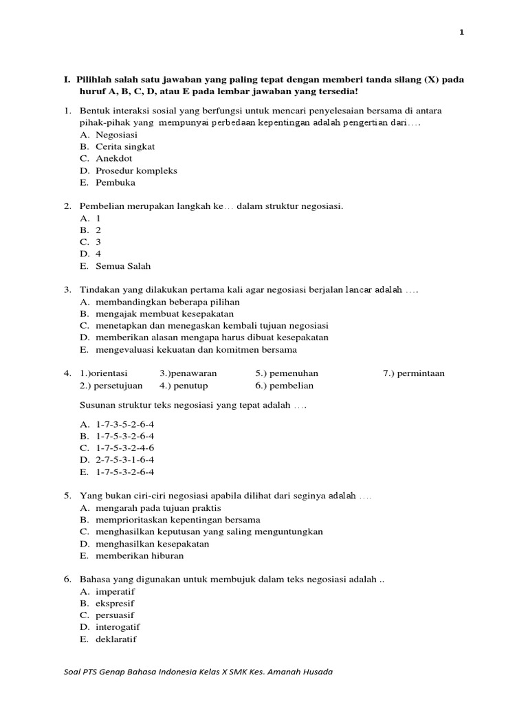 Soal Penilaian Tengah Semester 2 Kelas X S | PDF | Karier & Perkembangan | Politik