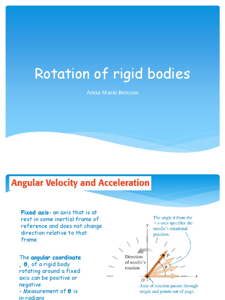Rotation of Rigid Bodies: Anna Marie Benzon | PDF