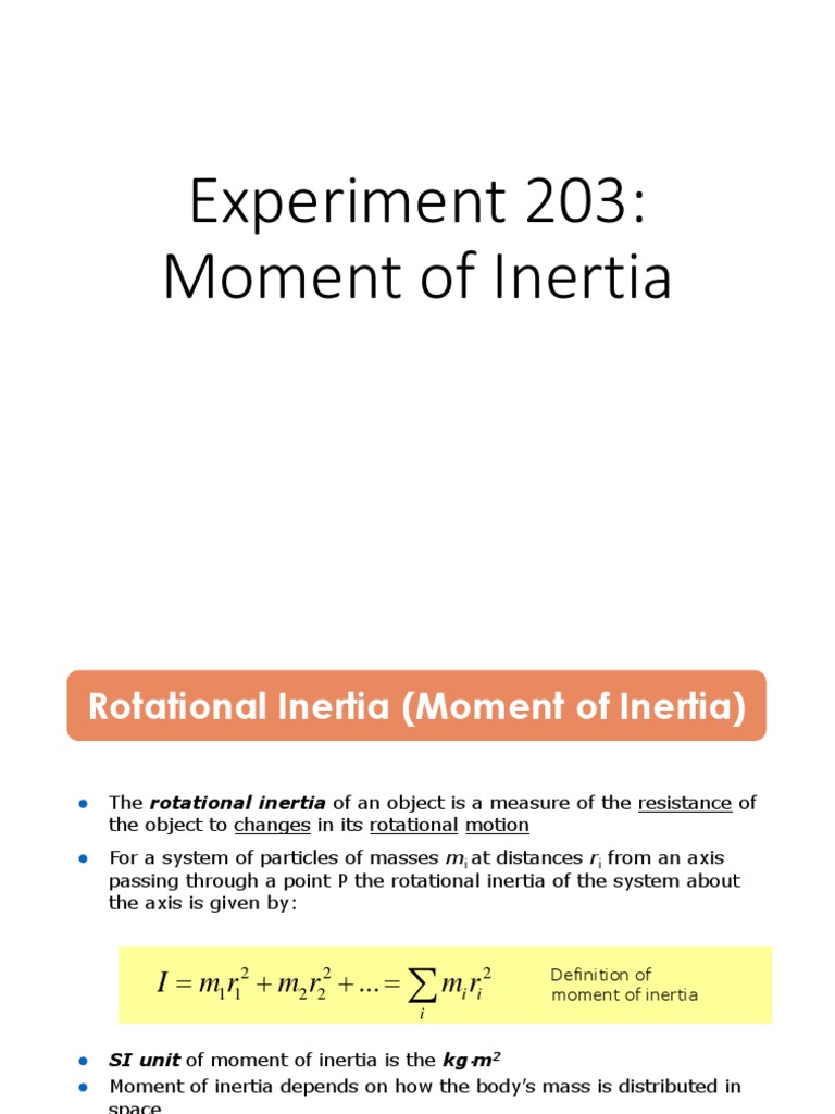 Understanding Moment of Inertia Units | PDF | Rotation Around A Fixed ...