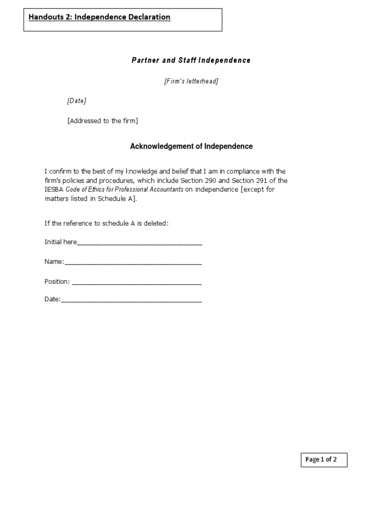 Handout 2 Independence Declaration | PDF
