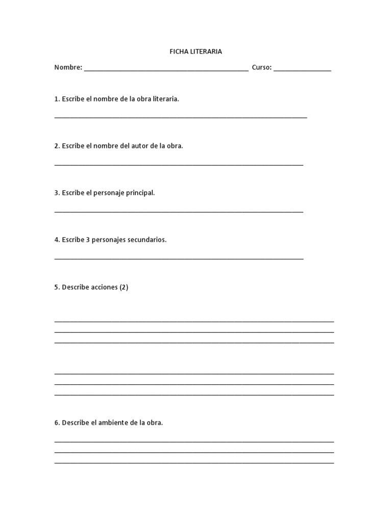 Ficha Literaria | PDF