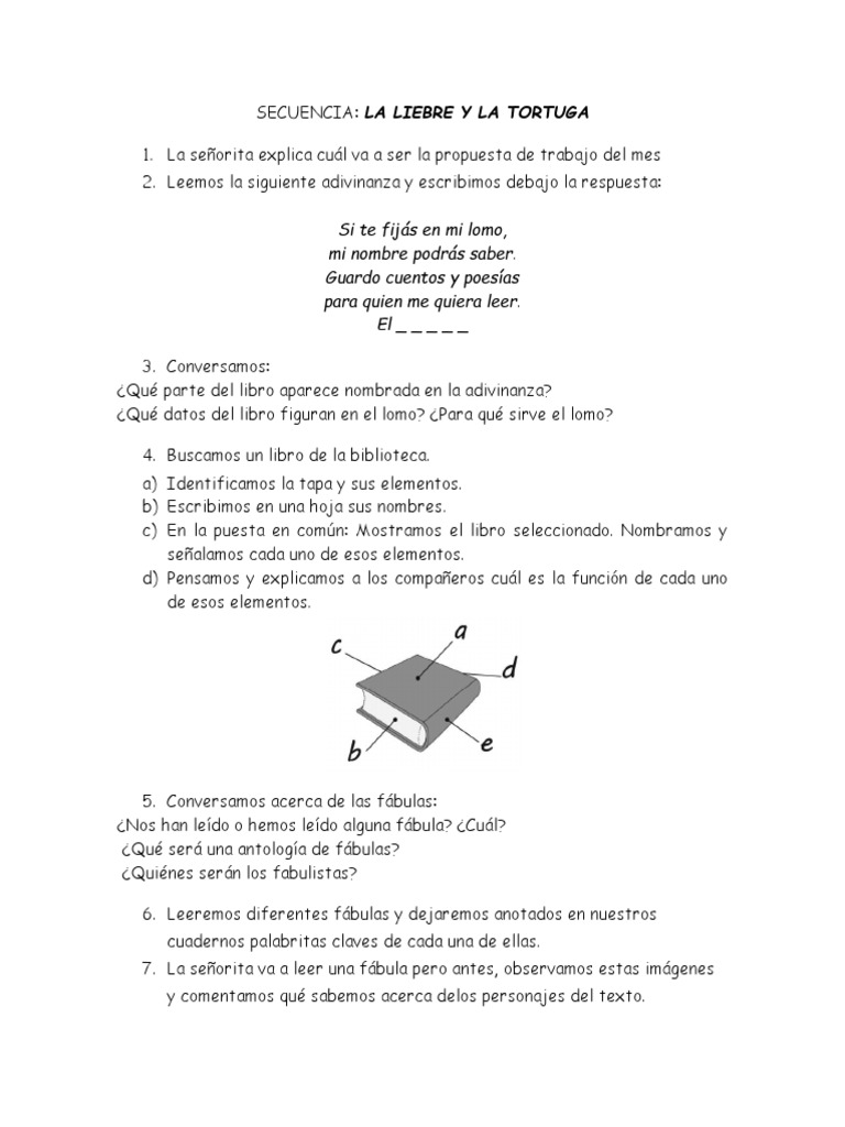 Secuencia La Liebre y La Tortuga | Fábula | Puntuación
