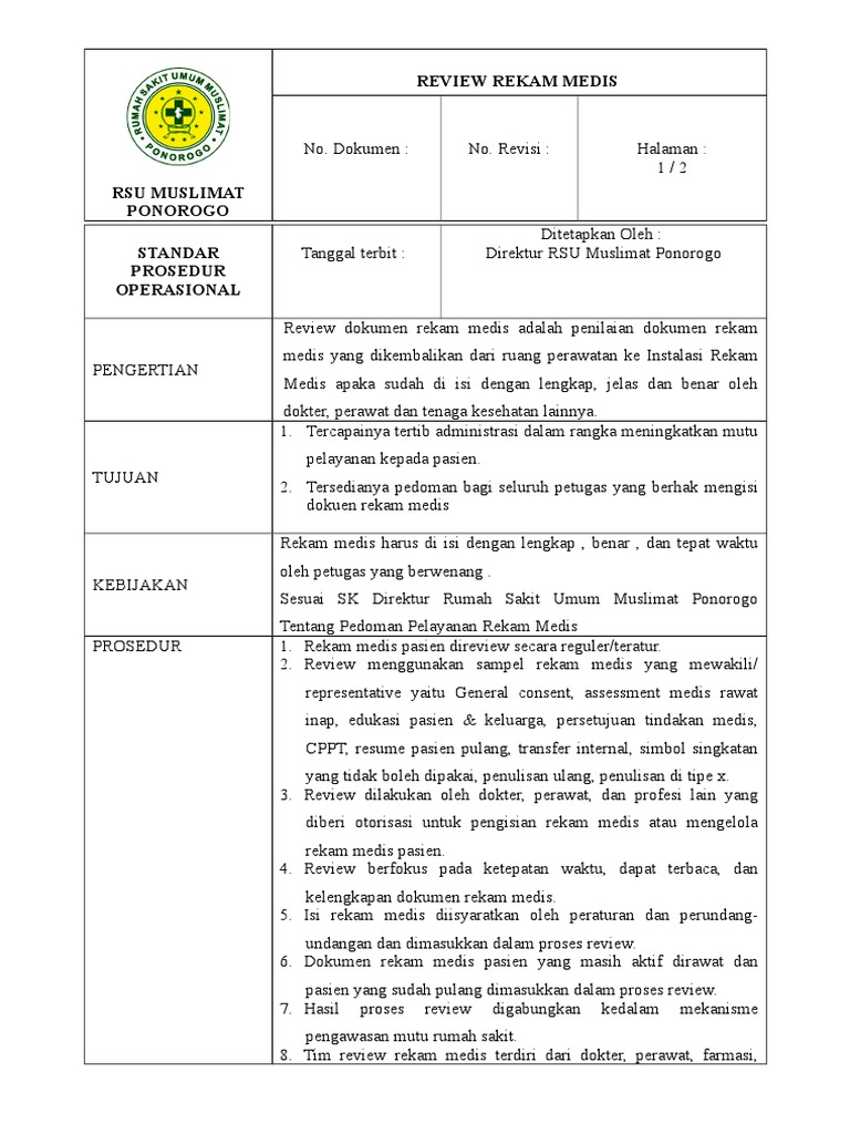 Spo Review Rekam Medis | PDF
