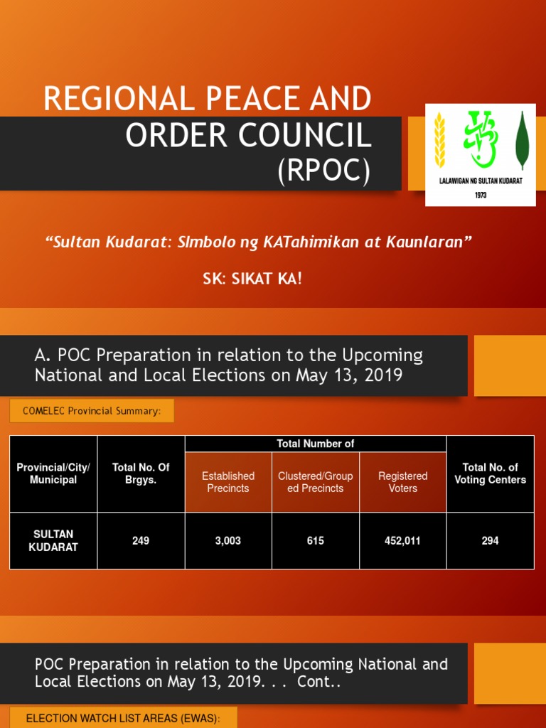 Regional Peace and Order Council Presentation | PDF | Government